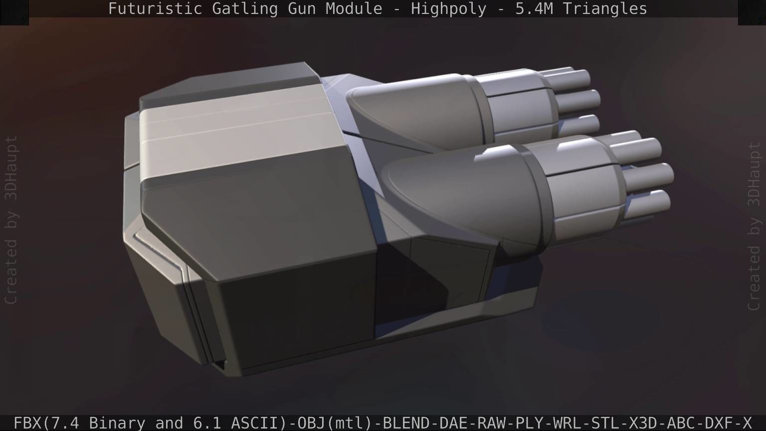 Gatling Gun Module High Poly Version 3D model | CGTrader