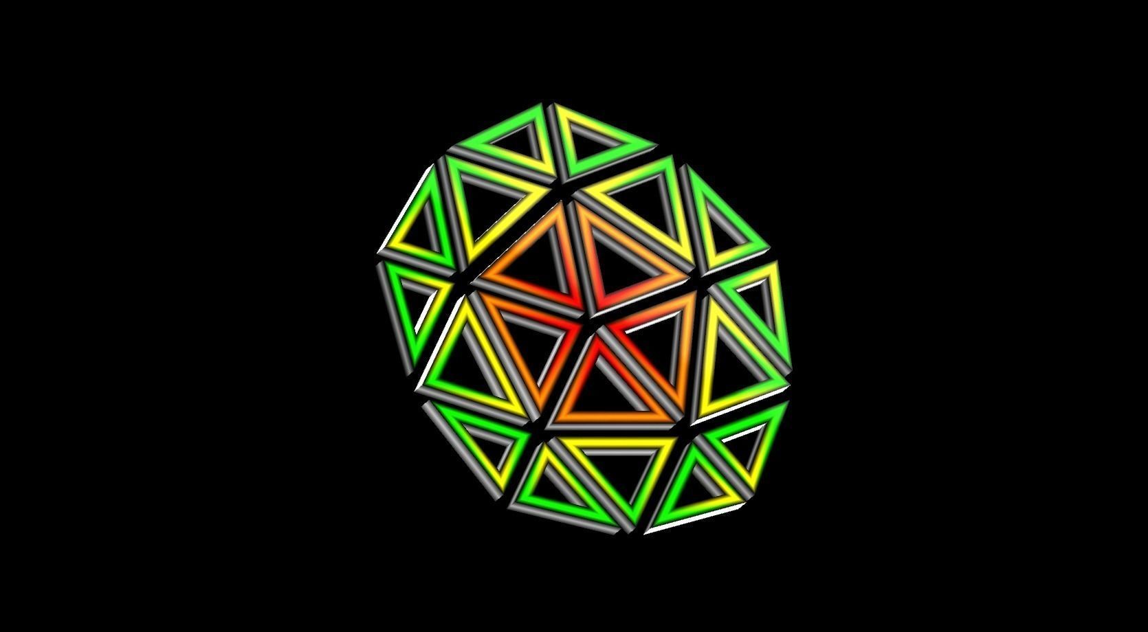 3D model Decagon colorful geometric shape VR / AR / low-poly | CGTrader