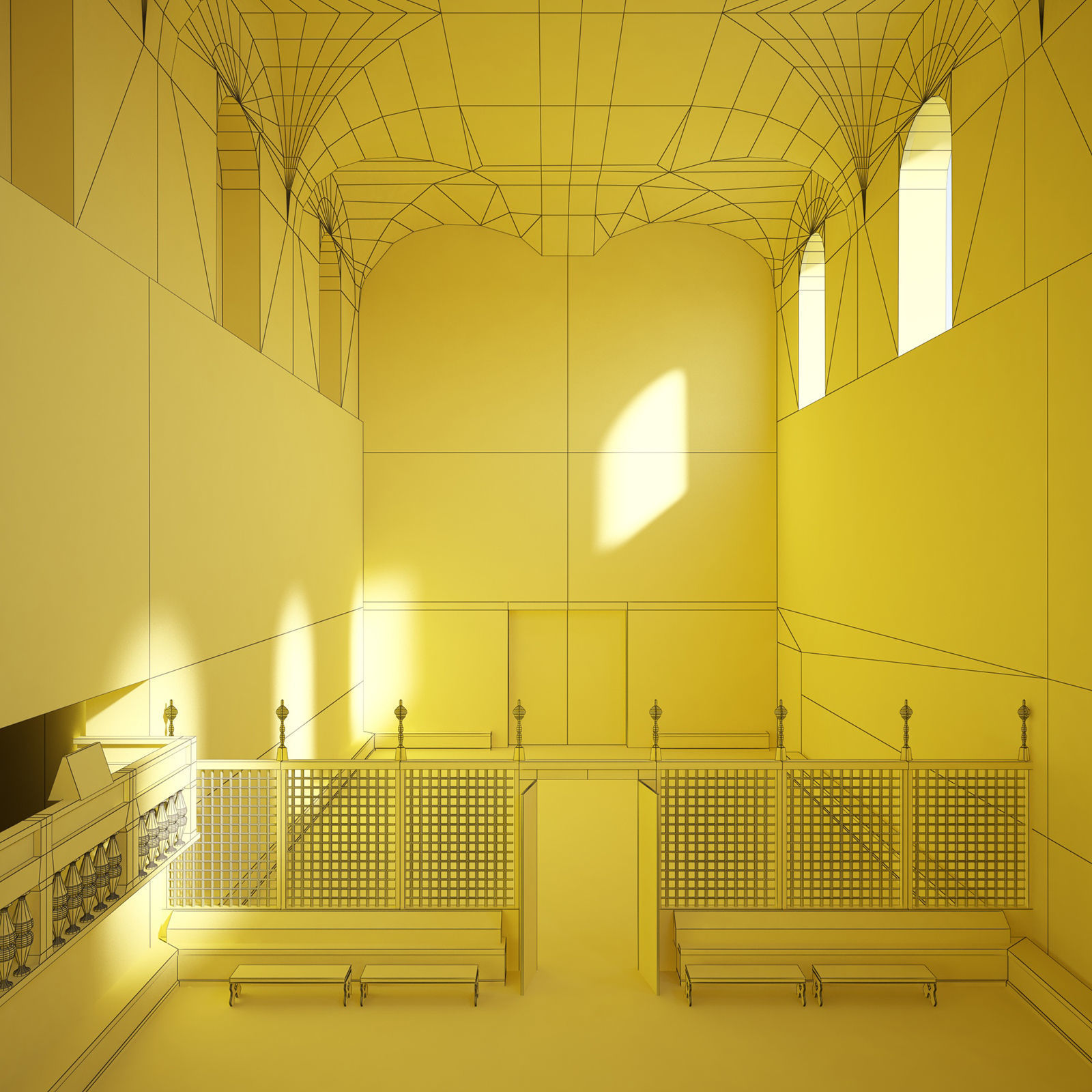 3D model Sistine Chapel Interior Low Poly VR / AR / low-poly | CGTrader