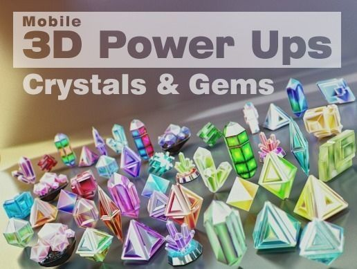 3D model Crystals Diamonds and Gems Pack VR / AR / low-poly animated ...