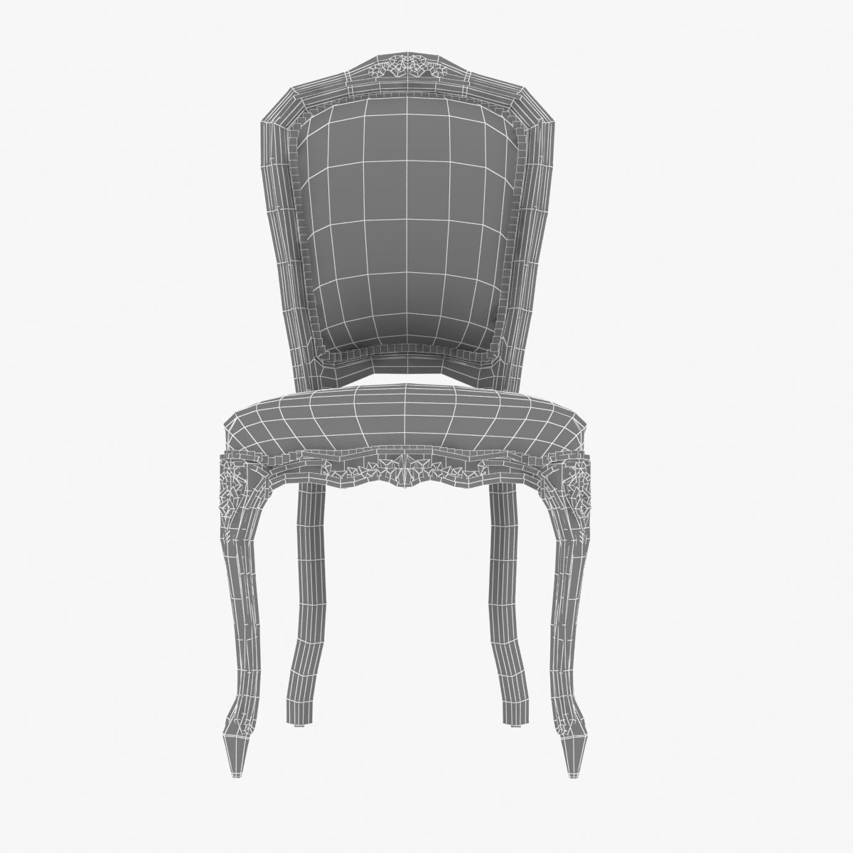 Sixinch louis armless chair 3D model | CGTrader