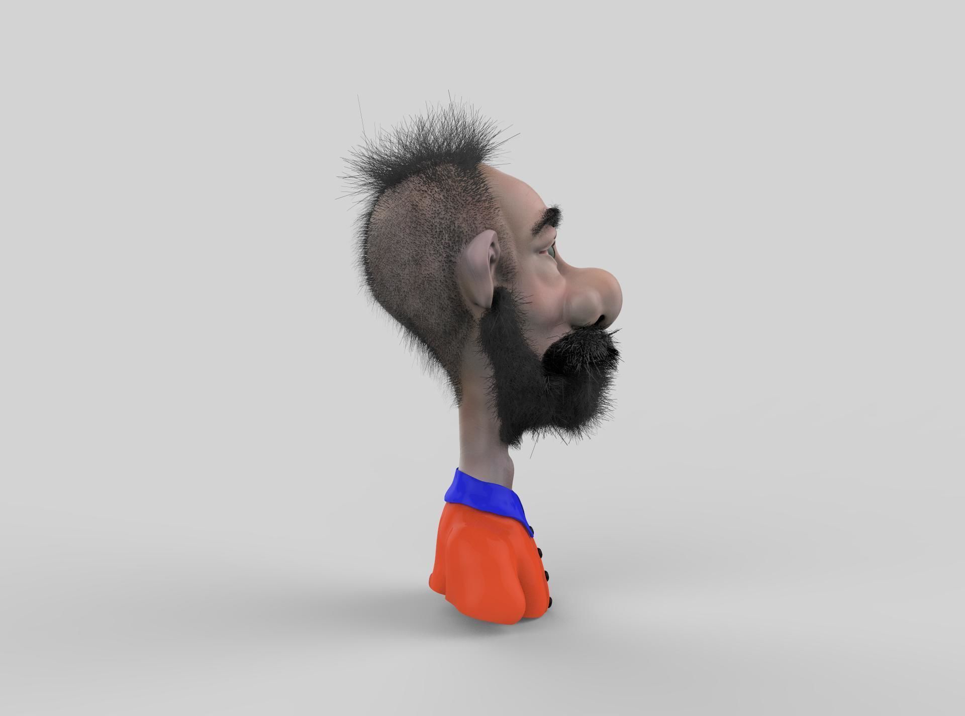 Beard Comic Character free 3D model | CGTrader