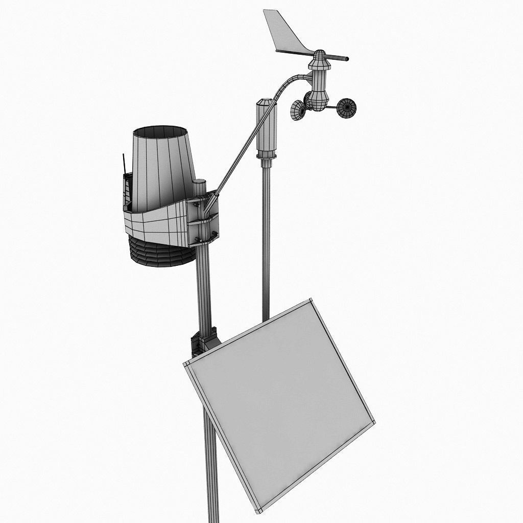 Weather meteo station high detail 3D model | CGTrader