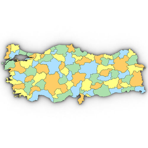 3d Poltiical Map of Turkey 3D Model MAX OBJ 3DS MTL TGA | CGTrader.com