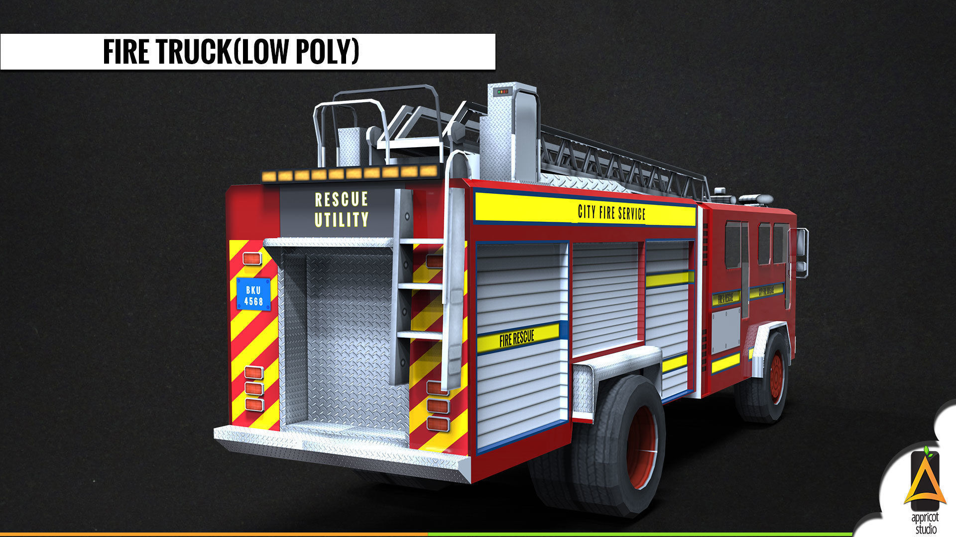 3D model Low Poly Fire Truck VR / AR / low-poly | CGTrader