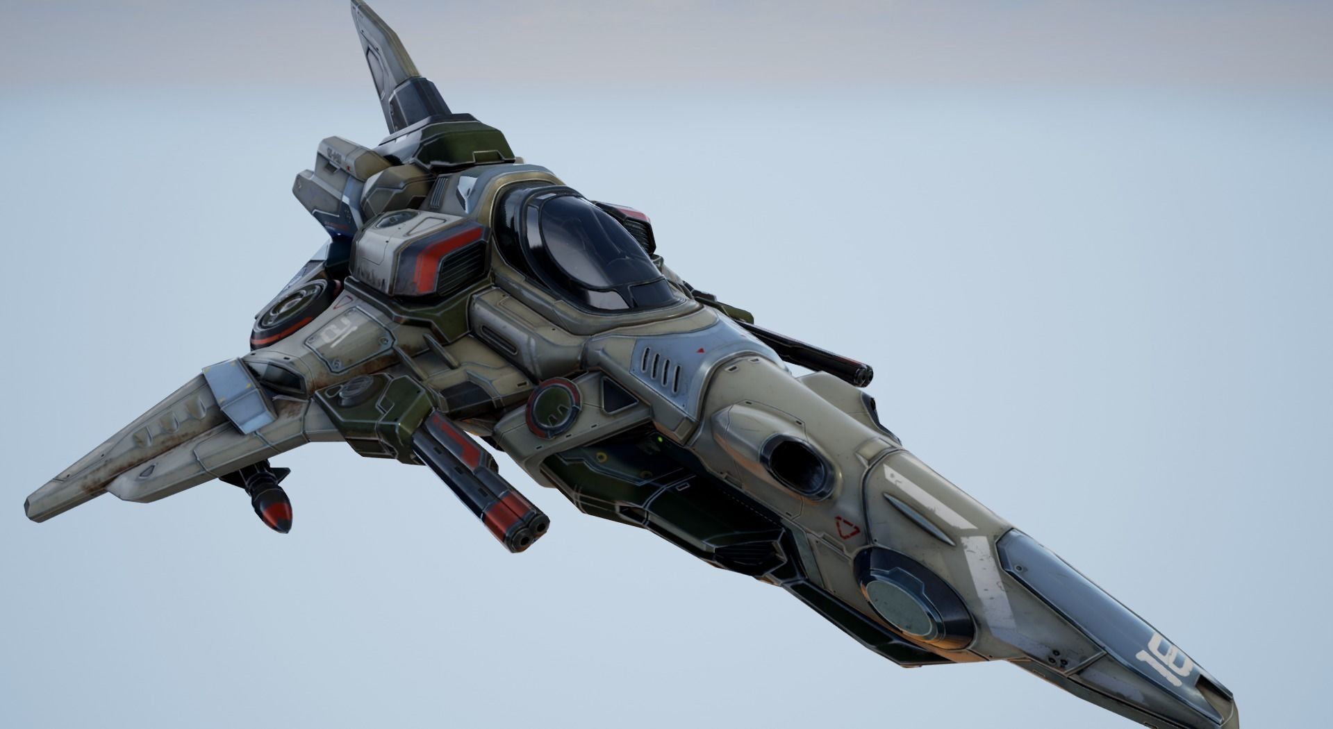 3D model Interceptor Spaceship - game model VR / AR / low-poly | CGTrader