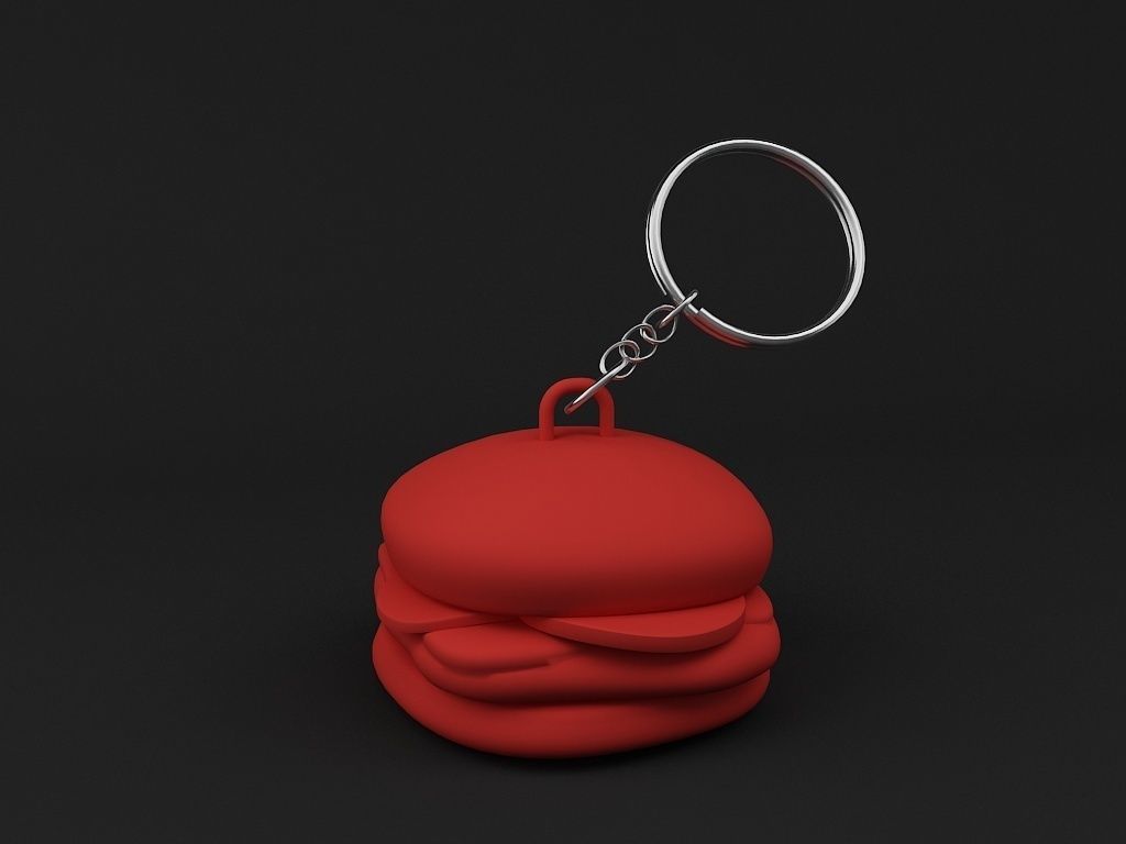 Burger Keychain Model 3D model 3D printable | CGTrader