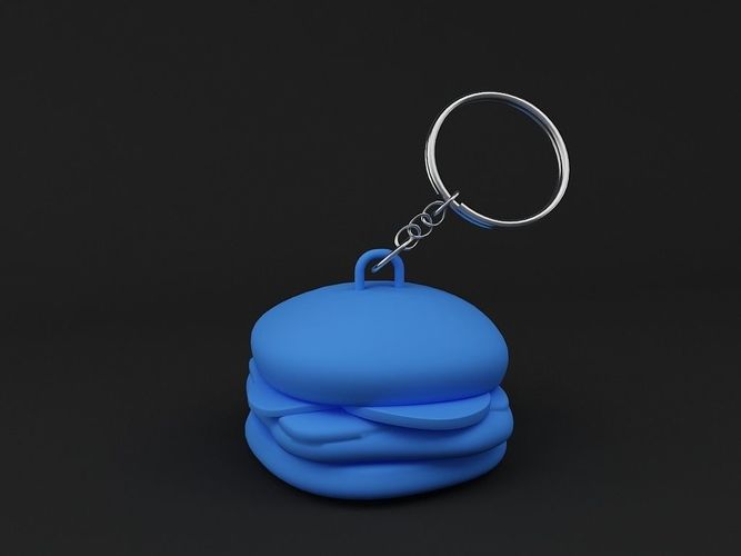 Burger Keychain Model 3D model 3D printable | CGTrader