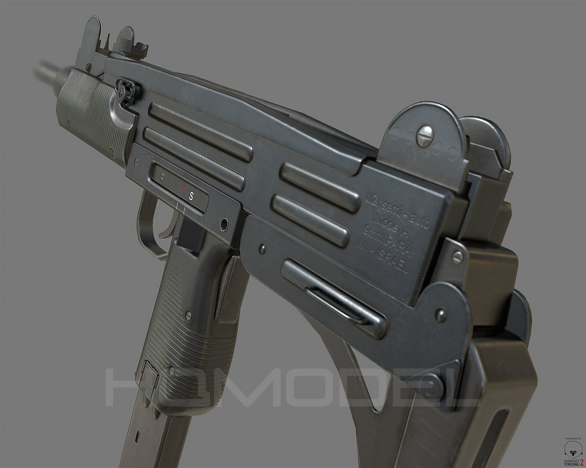 3D model Uzi SMG Gun PBR Generic VR / AR / low-poly | CGTrader