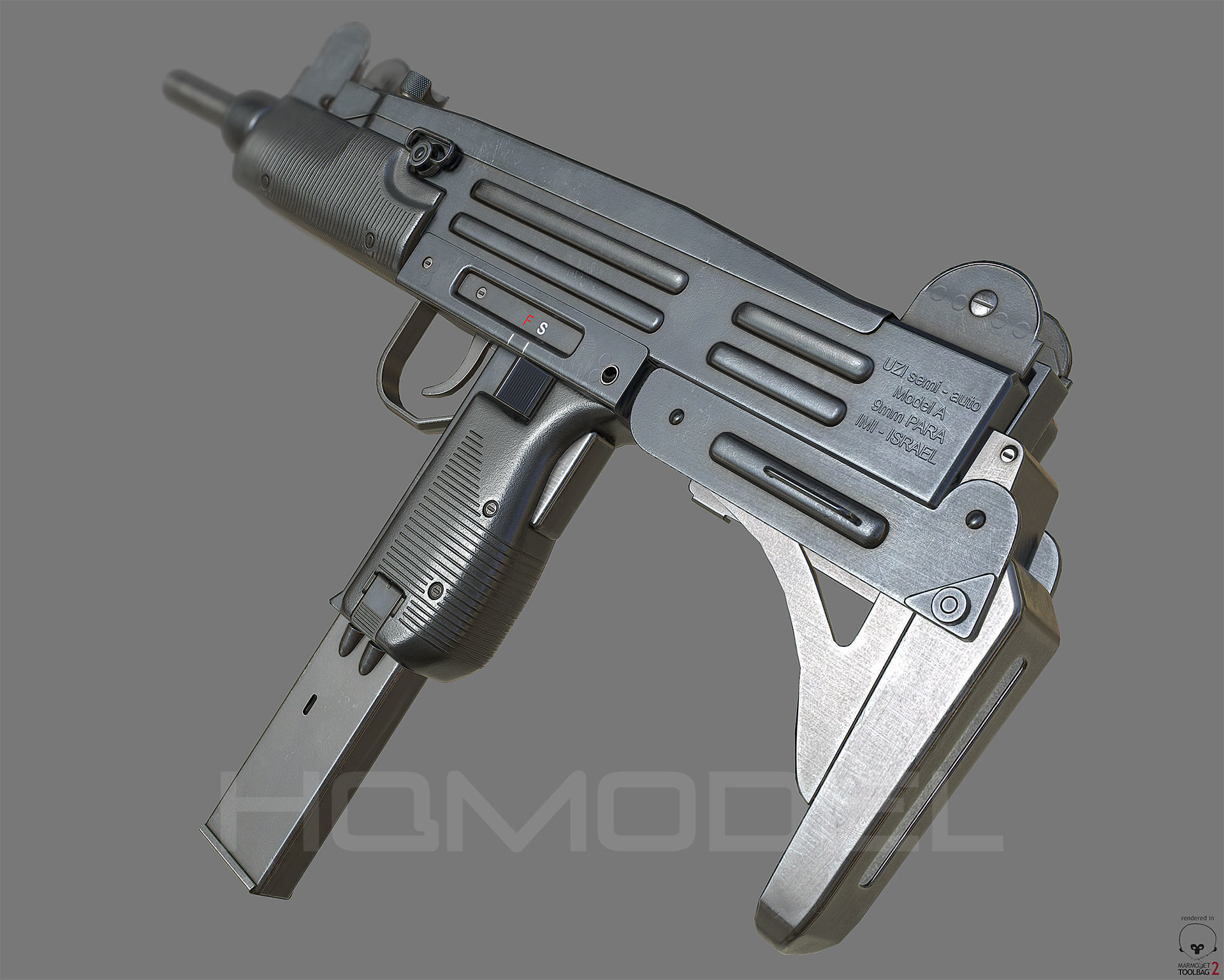 3D model Uzi SMG Gun PBR Generic VR / AR / low-poly | CGTrader