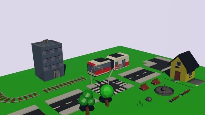 3D model Simple Universe - City Streets VR / AR / low-poly | CGTrader
