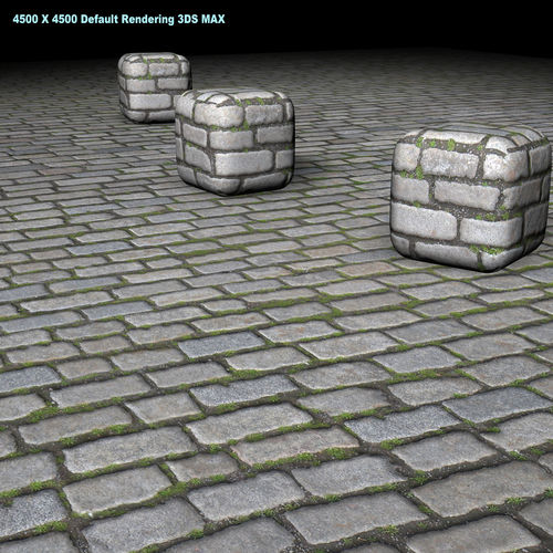 3D model Cobblestone road with bricks VR / AR / low-poly | CGTrader