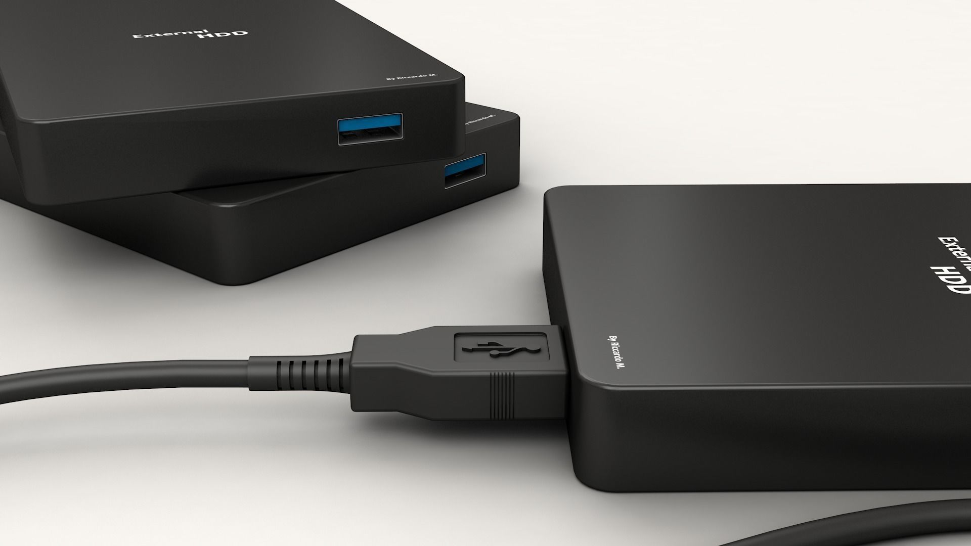 External Hard Disk Drive 3D Model OBJ FBX C4D MTL | CGTrader.com