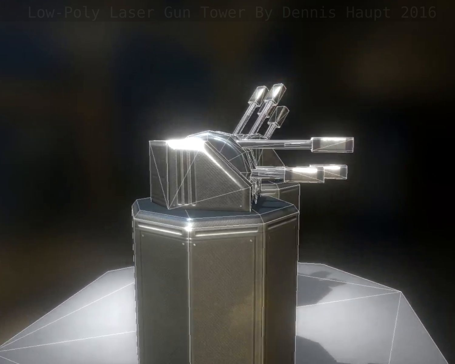 3D model Low Poly Laser Gun Tower with Animations VR / AR / low-poly ...