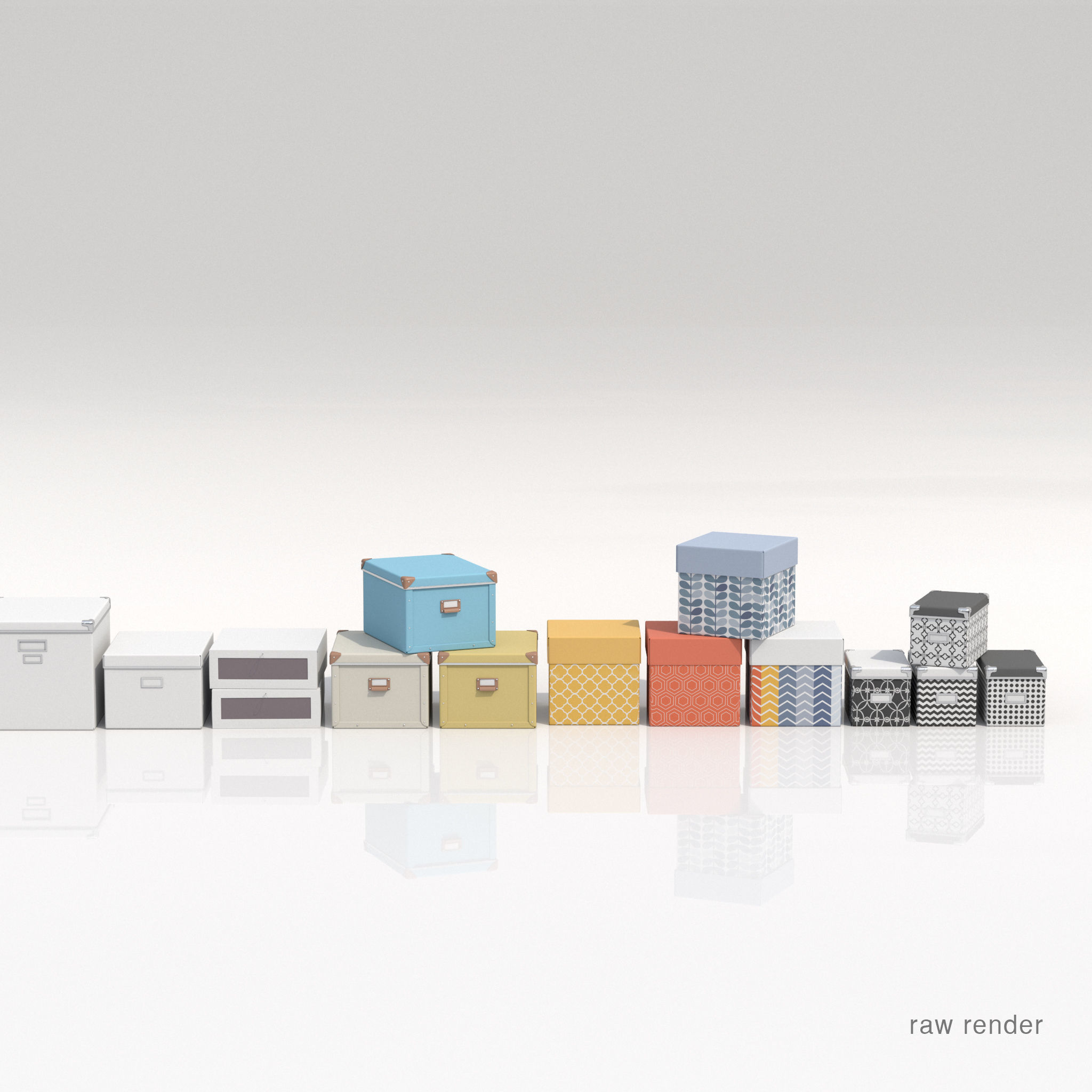 Collection of storage boxes 3D model | CGTrader
