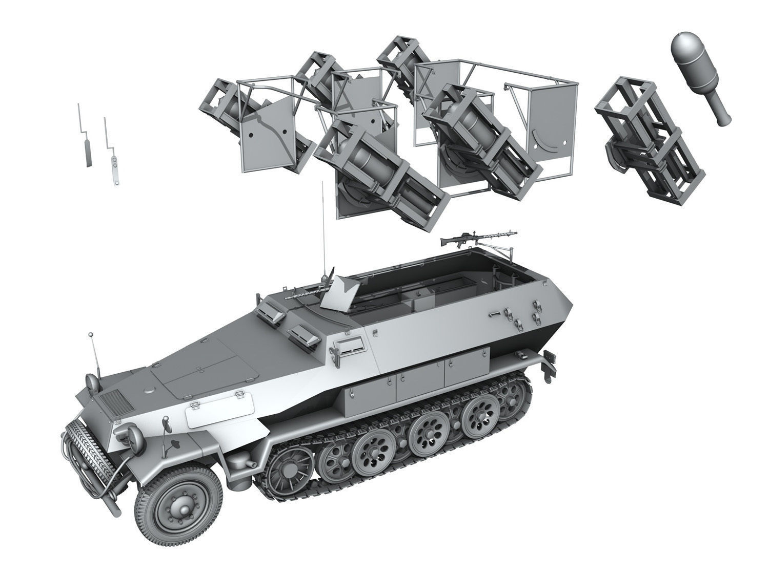 SD KFZ 251 1 - Ausf B - Walking Stuka 3D model | CGTrader