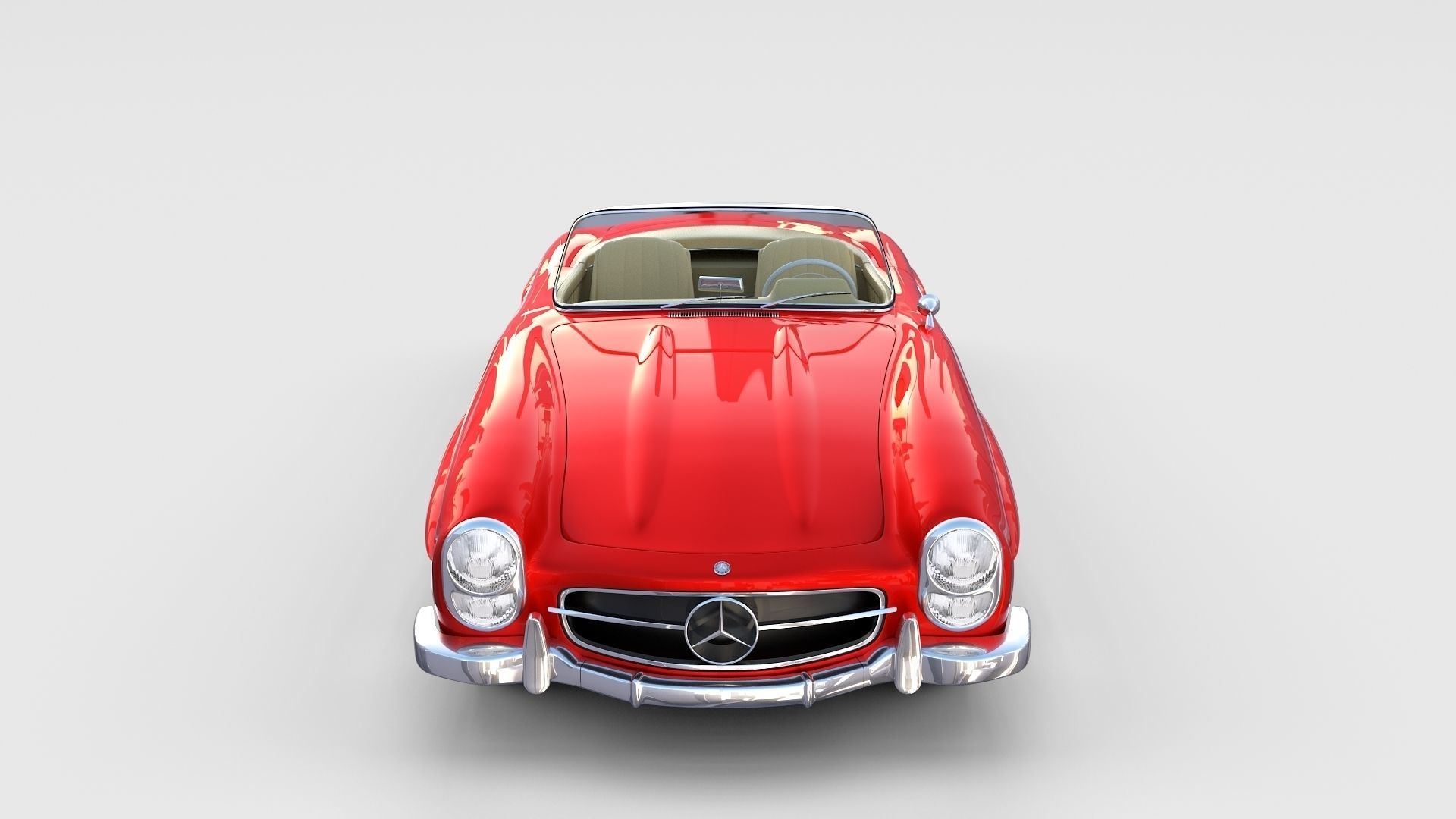 Fully Modelled Mercedes 300SL Roadster Red rev 3D model | CGTrader