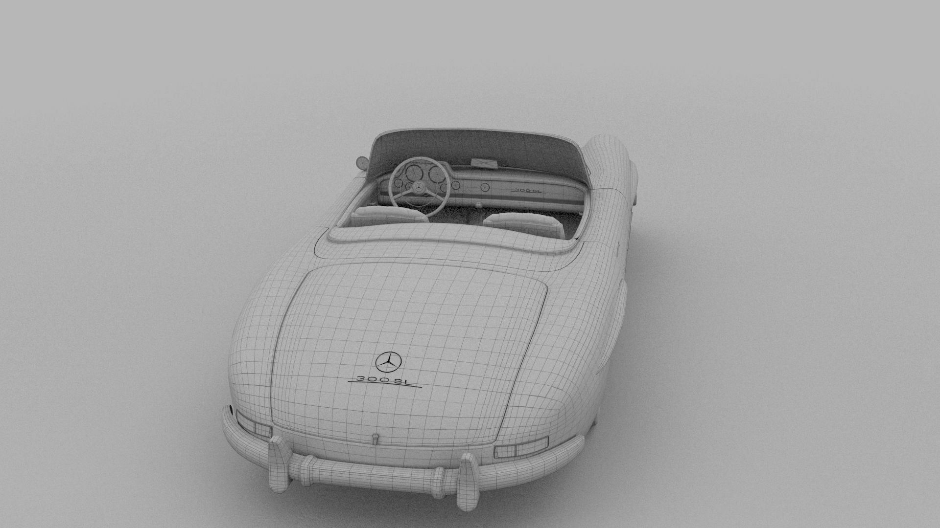 Fully Modelled Mercedes 300SL Roadster rev 3D model | CGTrader