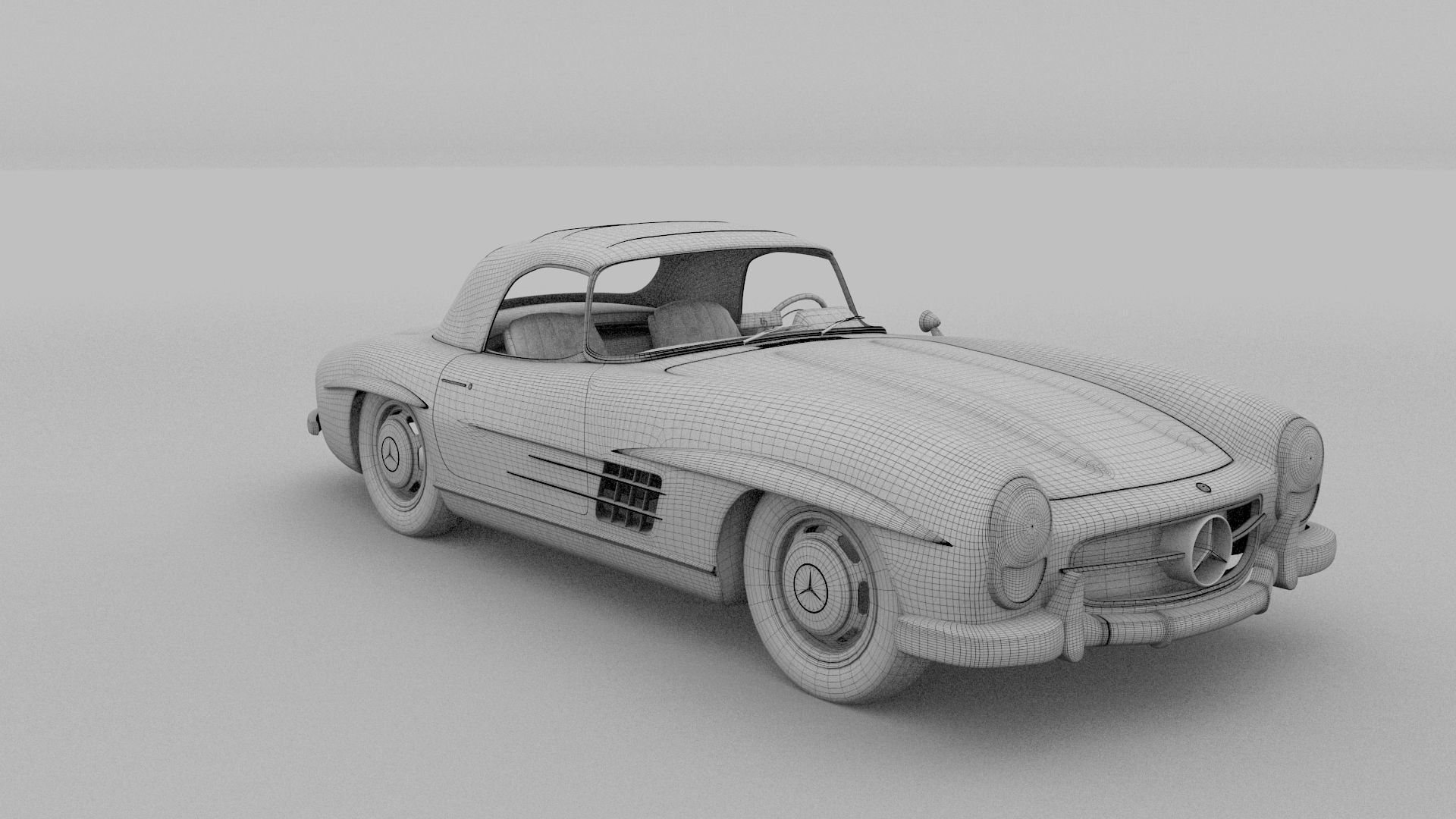 Mercedes 300SL Roaster Top rev 3D model | CGTrader
