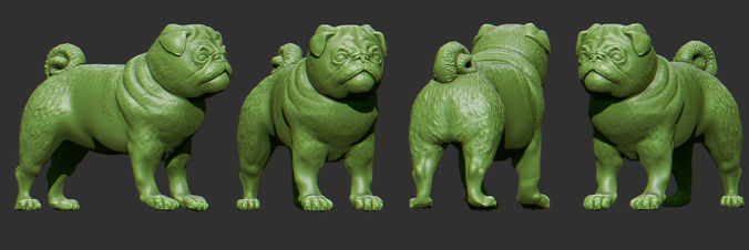 Pug dog 3D Model 3D printable OBJ STL | CGTrader.com