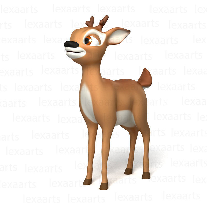 Cartoon Deer 3D model rigged | CGTrader