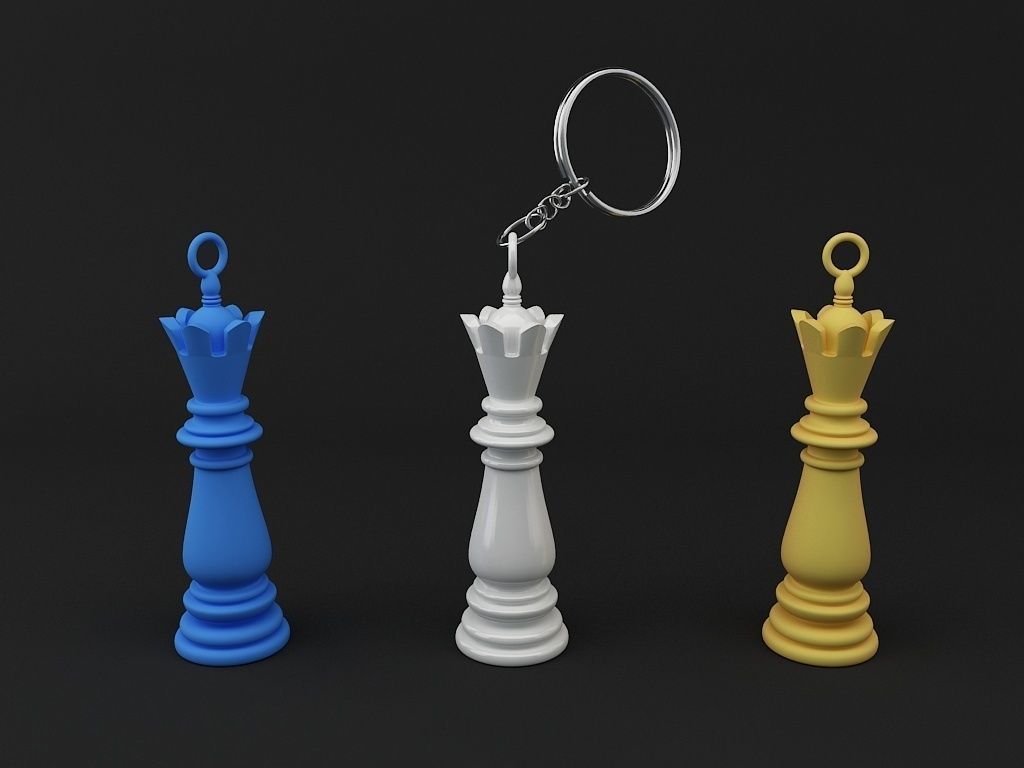 Chess King Keychain model 3D model 3D printable | CGTrader