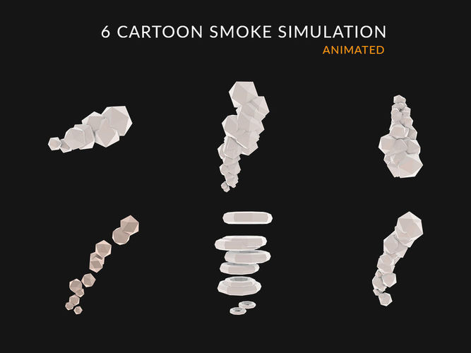 3D asset 6 Cartoon Smoke Simulation | CGTrader