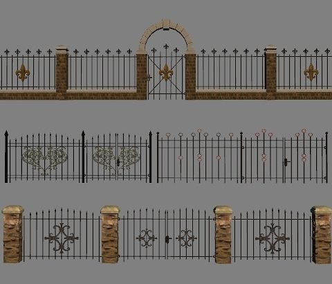 3D model Wrought Iron Fence Kit VR / AR / low-poly | CGTrader