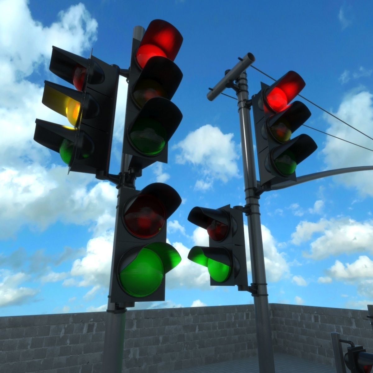 traffic lights collection 3D model | CGTrader