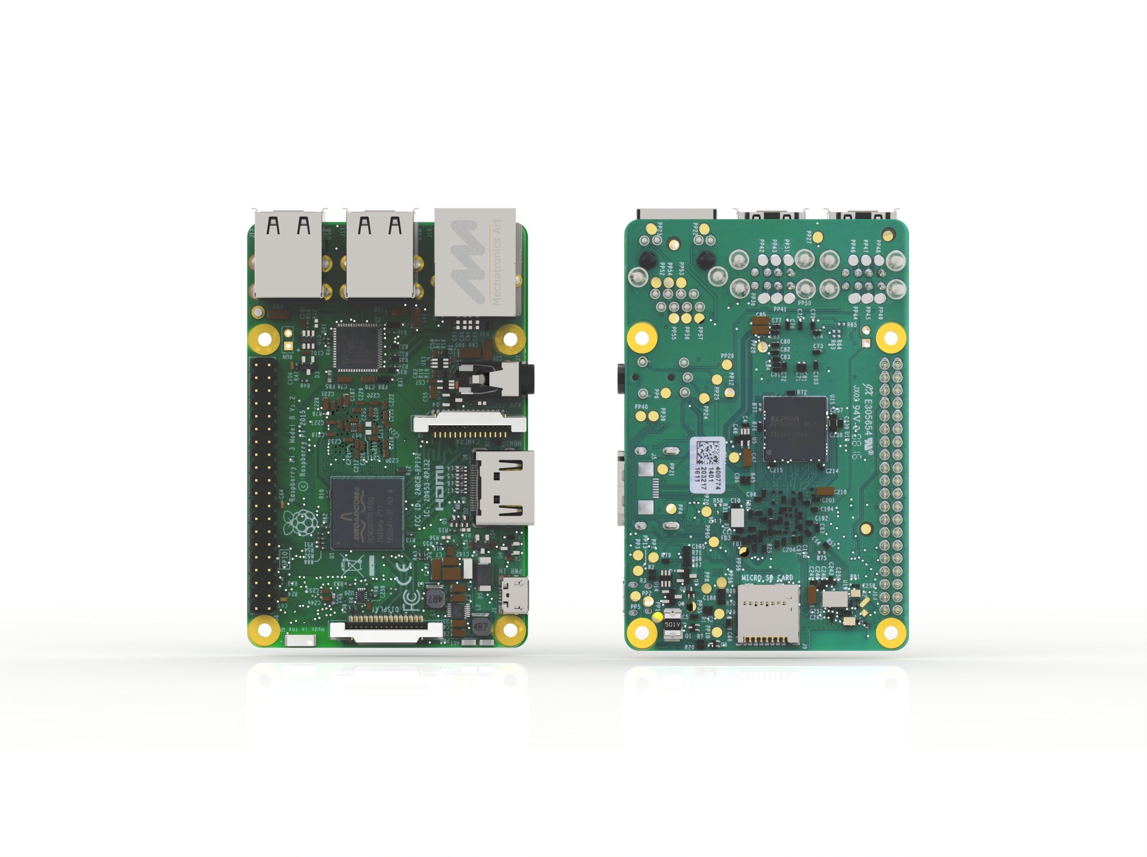 Raspberry Pi 3 Reference Design Model B Rpi Raspberrypi free 3D model ...