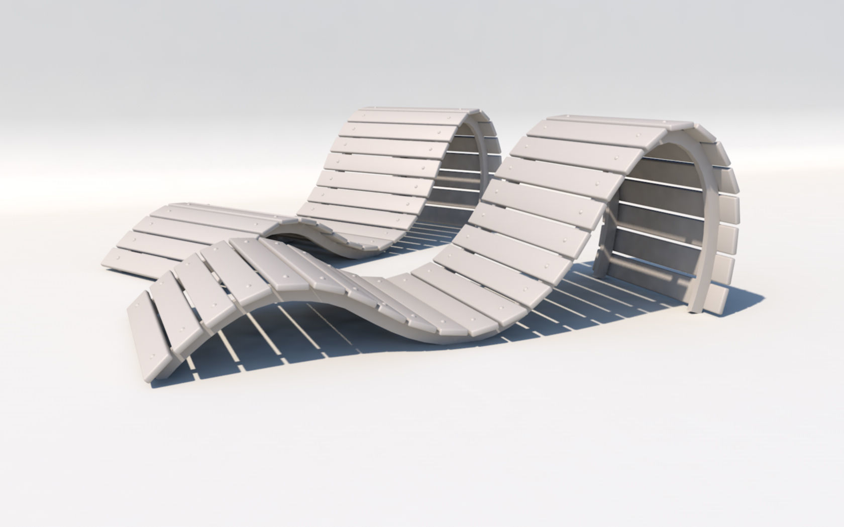 solid design sunbed 3D model | CGTrader