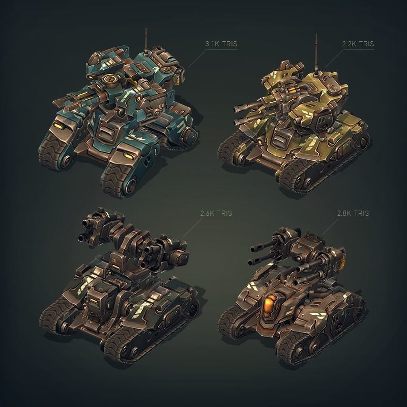 3D model Mech Constructor - Spiders and Tanks VR / AR / low-poly rigged ...