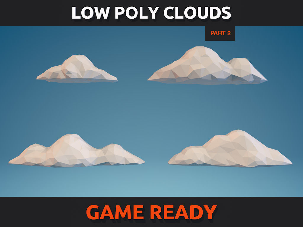 3D model Low Poly Clouds Part 2 VR / AR / low-poly | CGTrader
