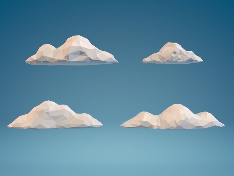 3D model Low Poly Clouds Part 2 VR / AR / low-poly | CGTrader