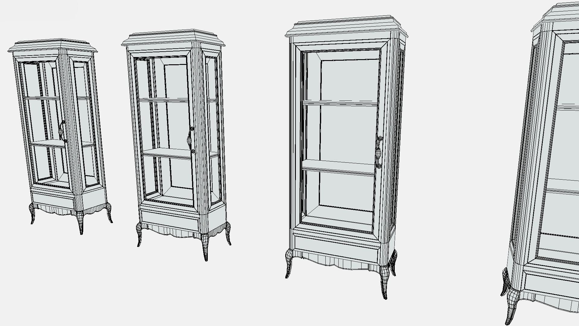 3D model Large Glass Cabinet VR / AR / low-poly | CGTrader
