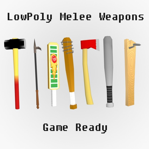 3D model Lowpoly Melee Weapons VR / AR / low-poly | CGTrader