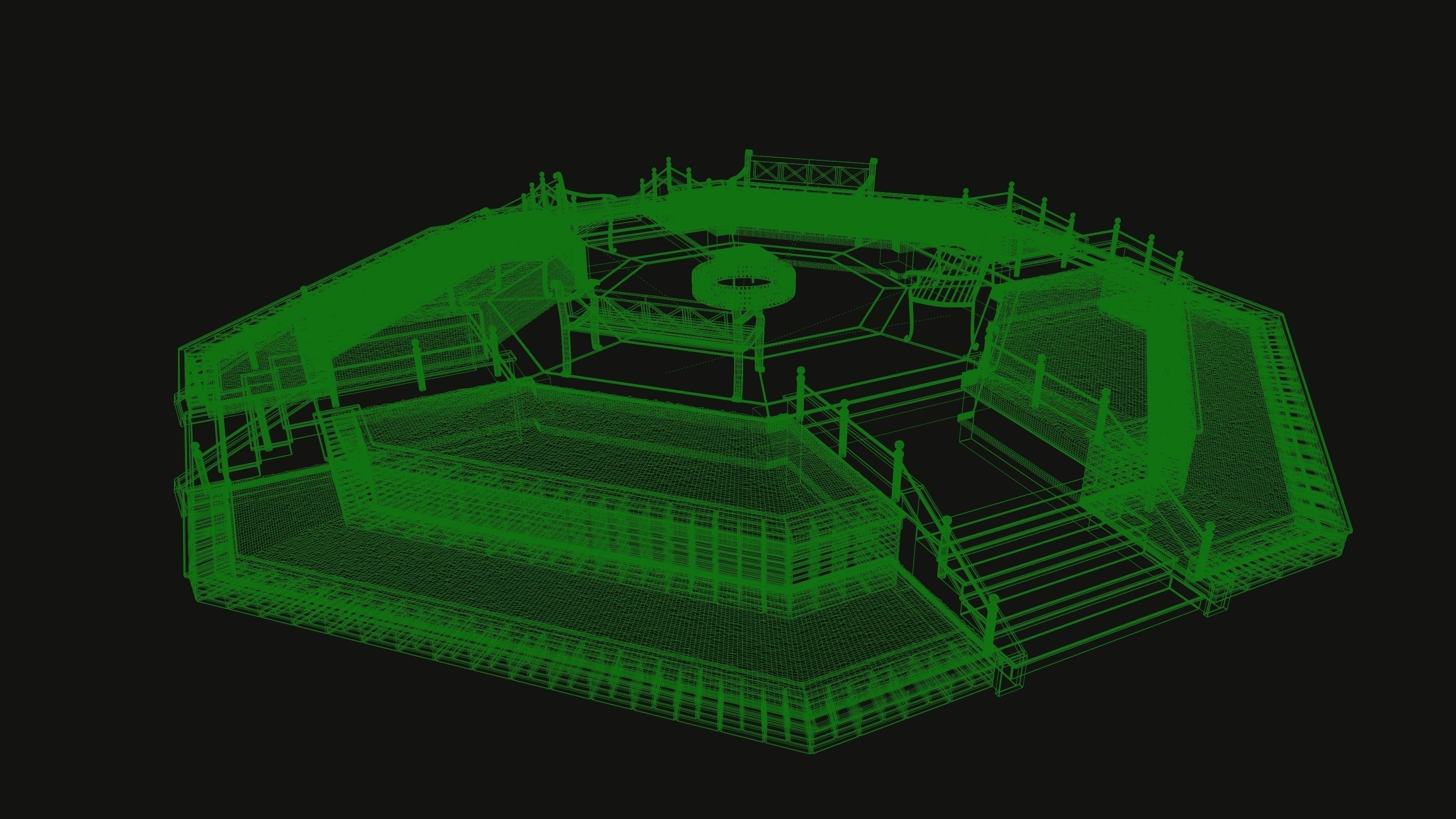 Large Octagon Garden Bed with PBR 3D model | CGTrader