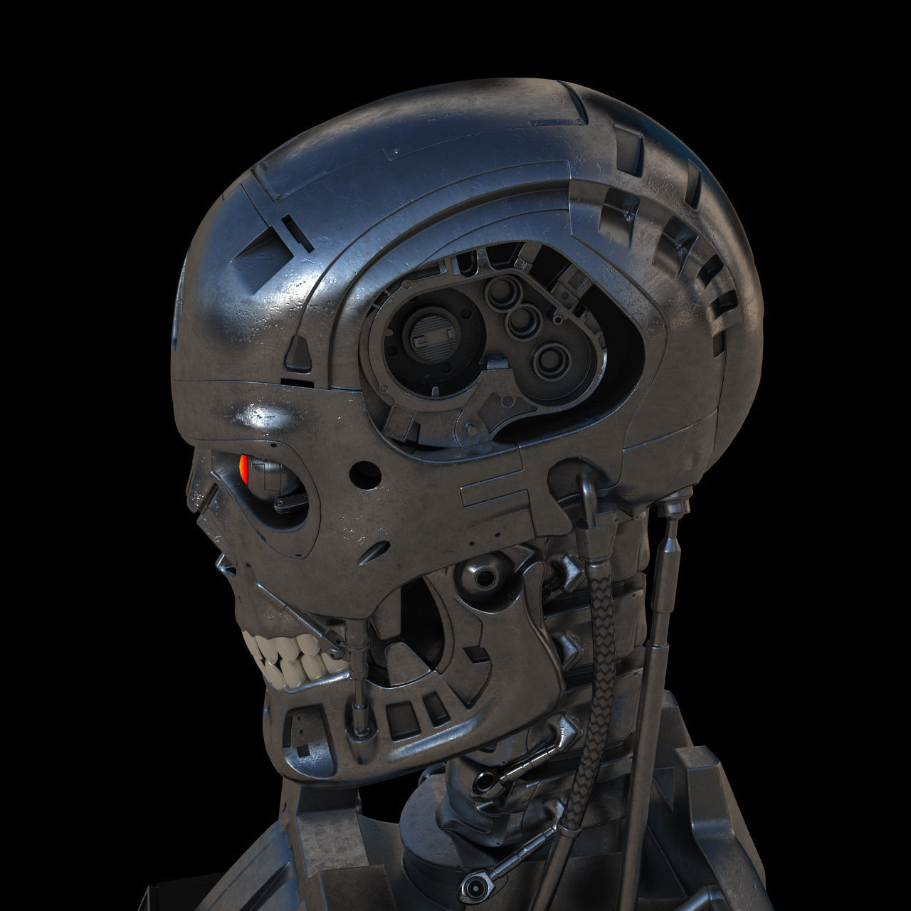 Terminator Genisys T-800 Skull Bust 3D model | CGTrader