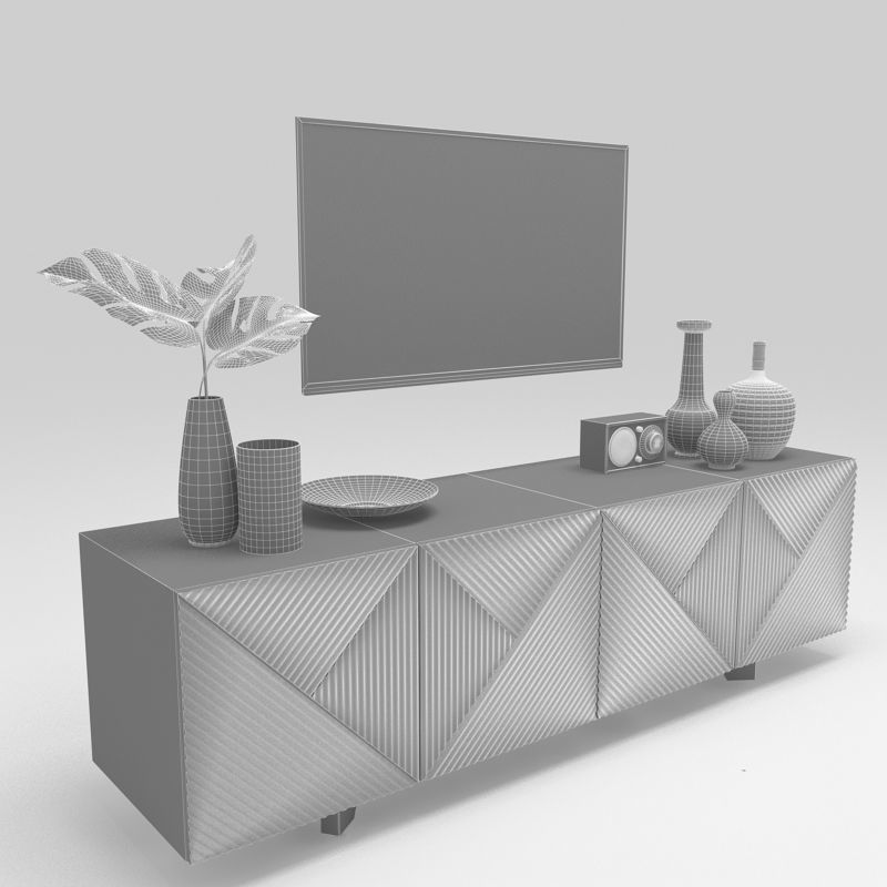 West elm media console 3D model | CGTrader