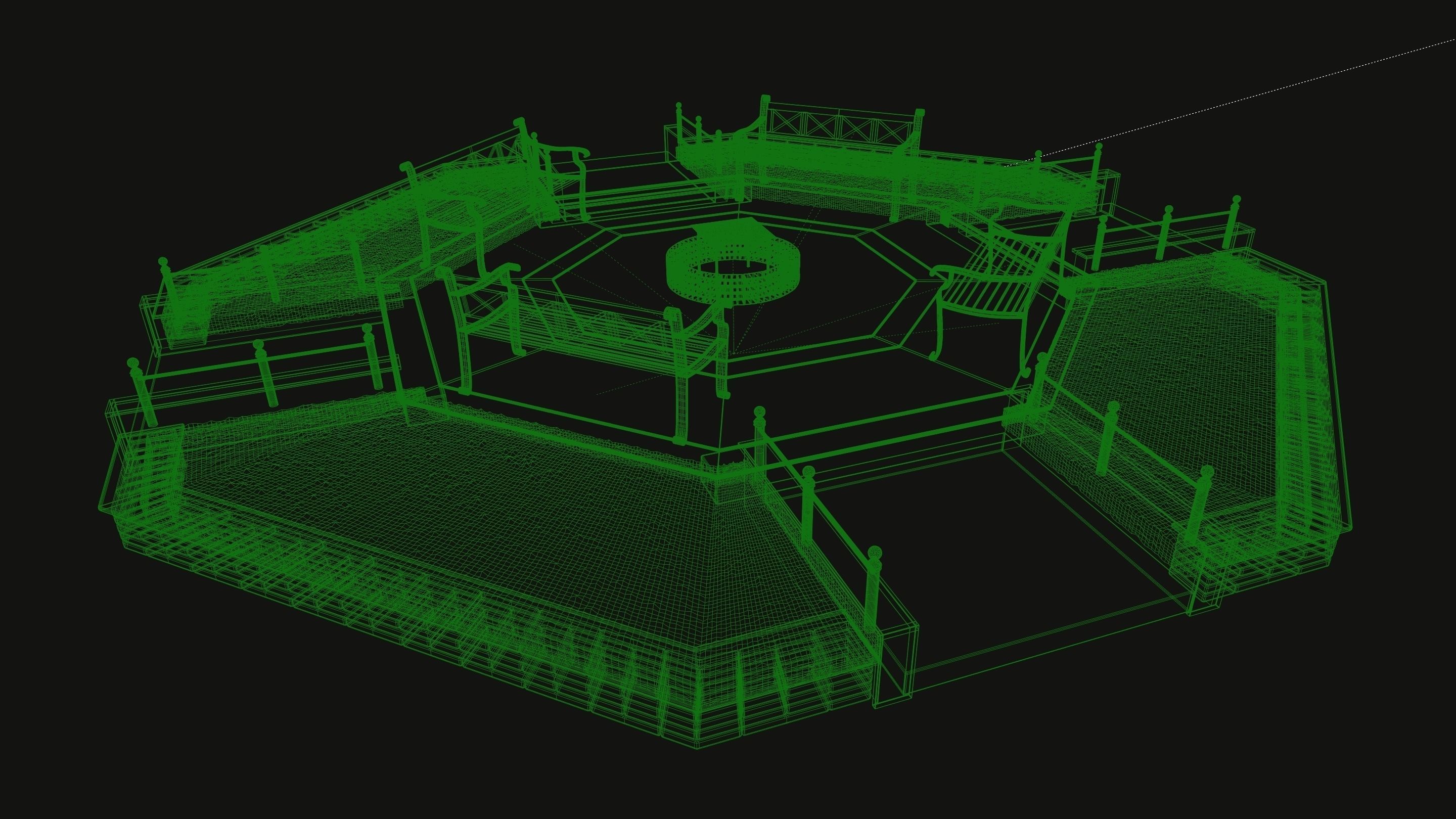 Small Octagon Garden Bed with PBR 3D model | CGTrader