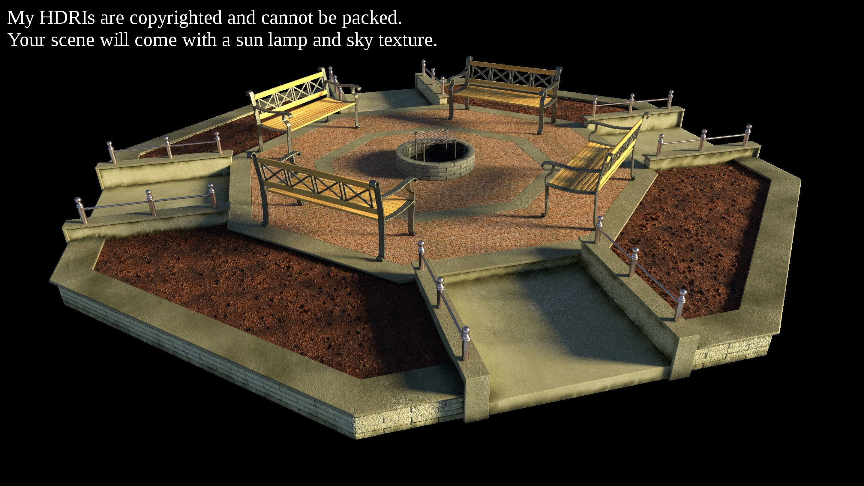 Small Octagon Garden Bed with PBR 3D model | CGTrader