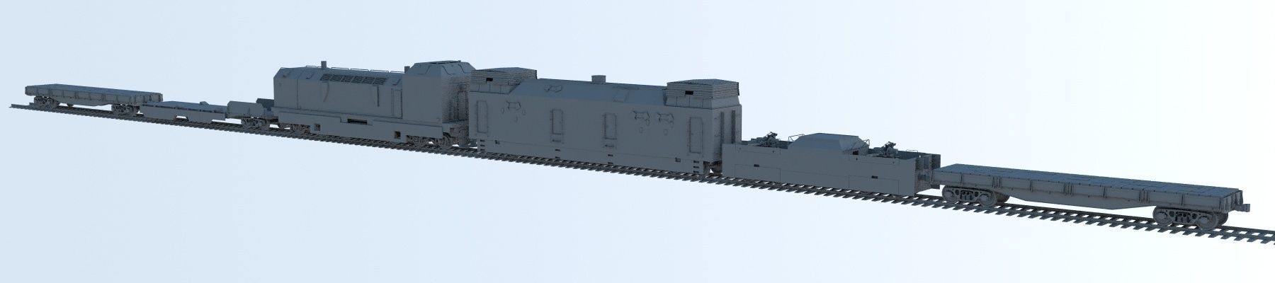 Military Armoured Train 3D model | CGTrader
