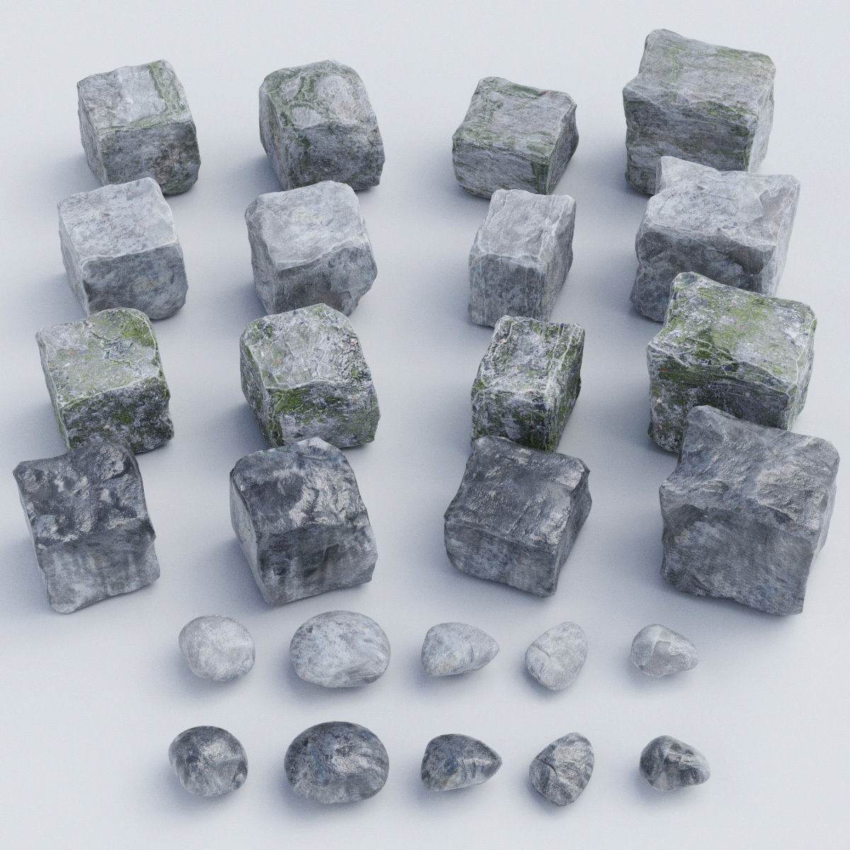 Stones Cube 3D model | CGTrader