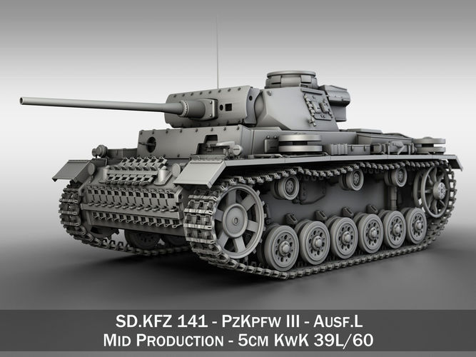 PzKpfw III - Panzerkampfwagen III - Ausf L 3D model | CGTrader