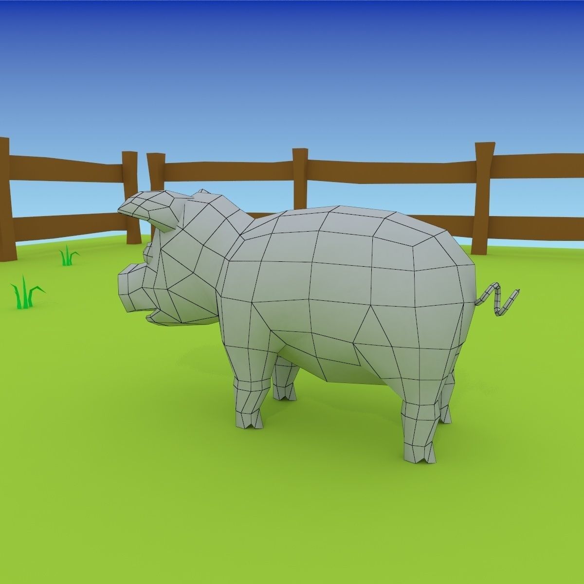 3D model cartoon pig low poly VR / AR / low-poly | CGTrader
