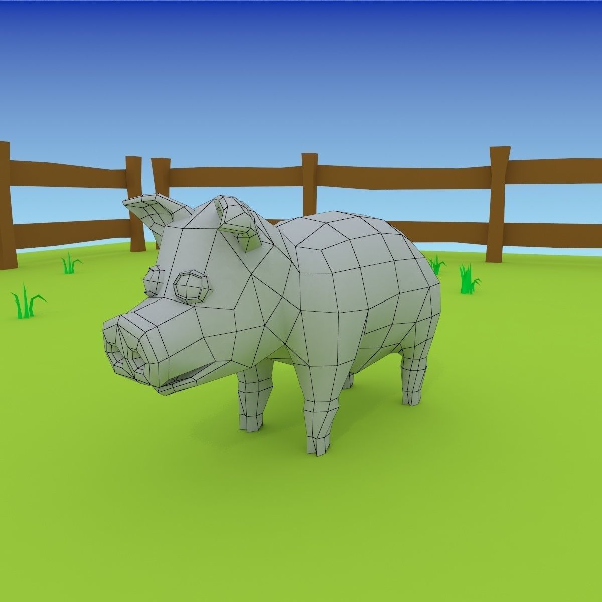 3D model cartoon pig low poly VR / AR / low-poly | CGTrader