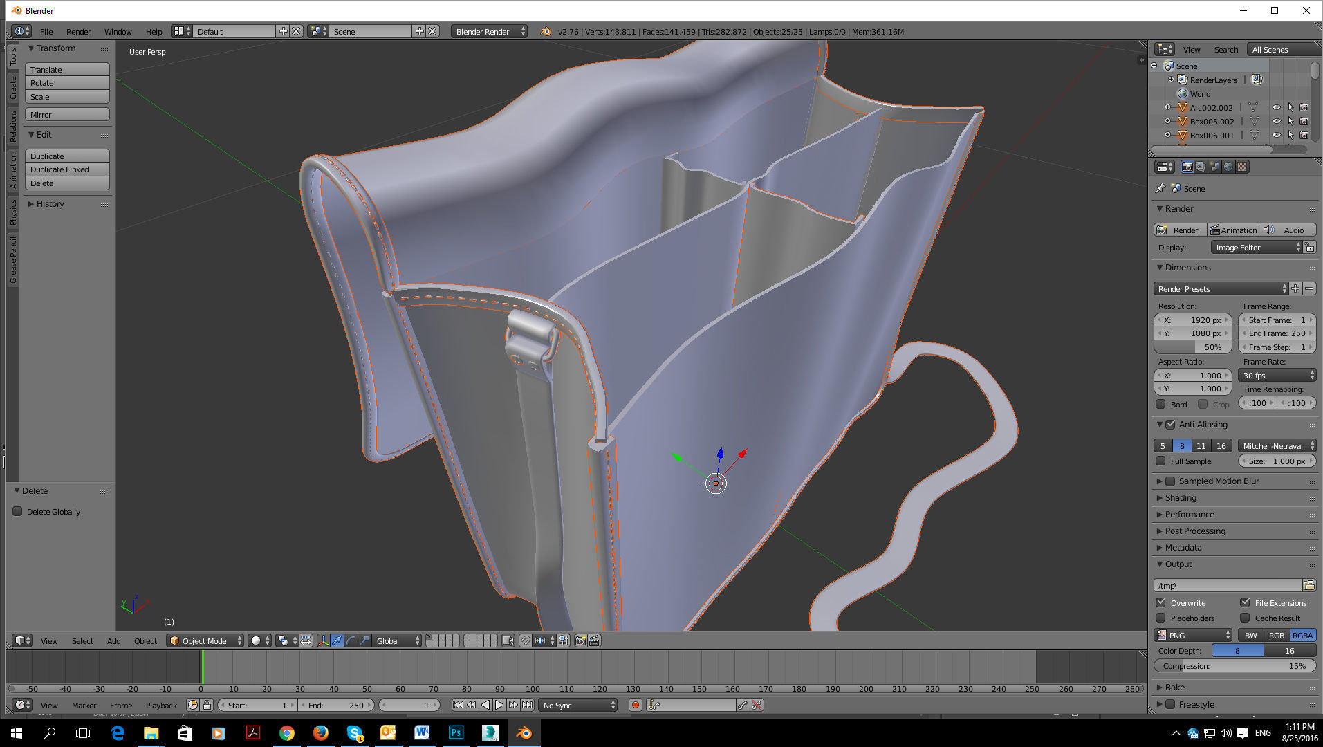 Open leather satchel bag 3D model | CGTrader