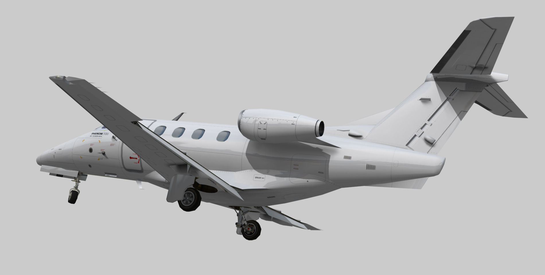 3D model Embraer Phenom 100 Low poly VR / AR / low-poly rigged animated ...