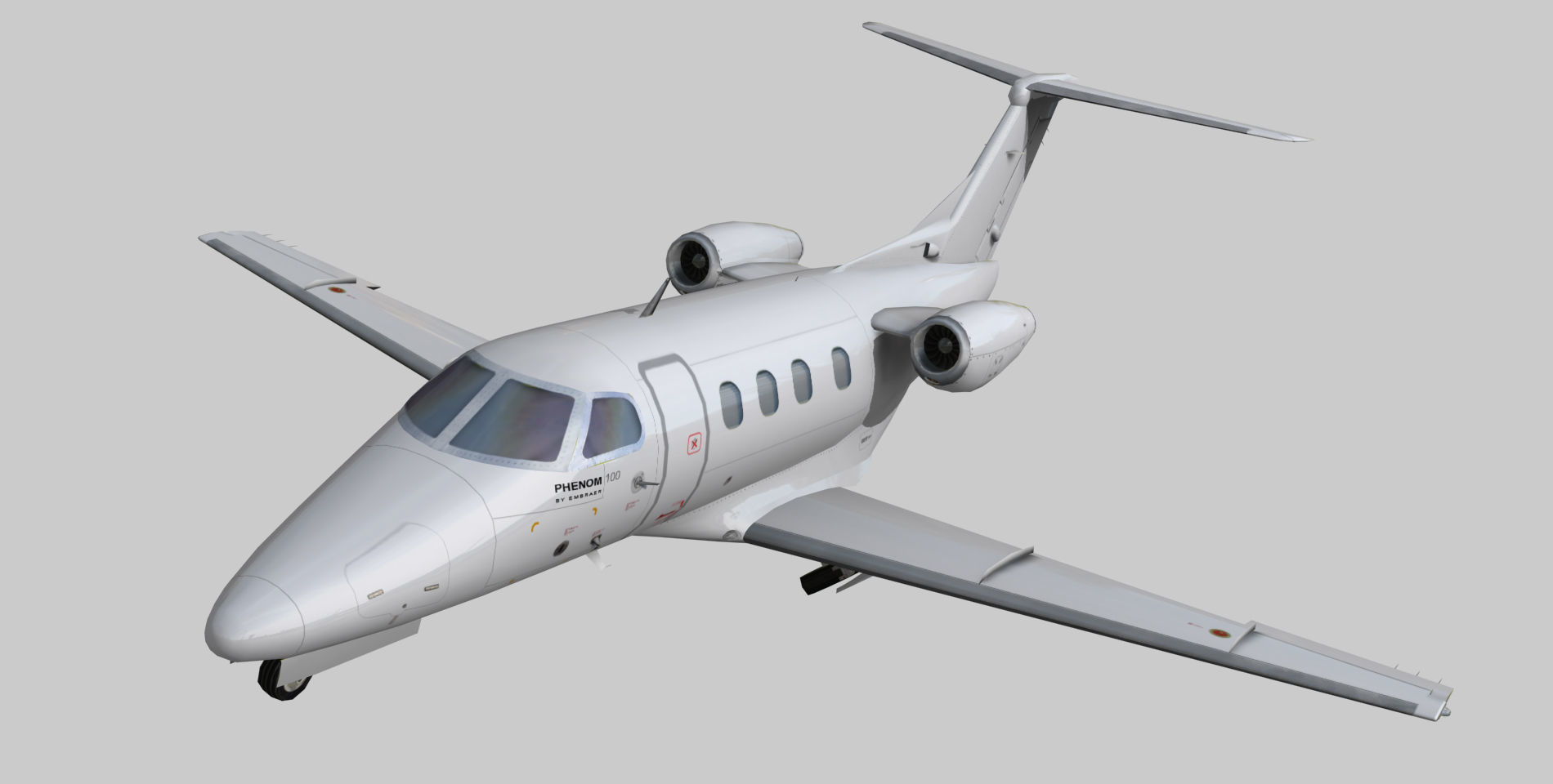 3D model Embraer Phenom 100 Low poly VR / AR / low-poly rigged animated ...
