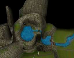 3D model Waterfall for Unity VR / AR / low-poly UNITYPACKAGE | CGTrader.com